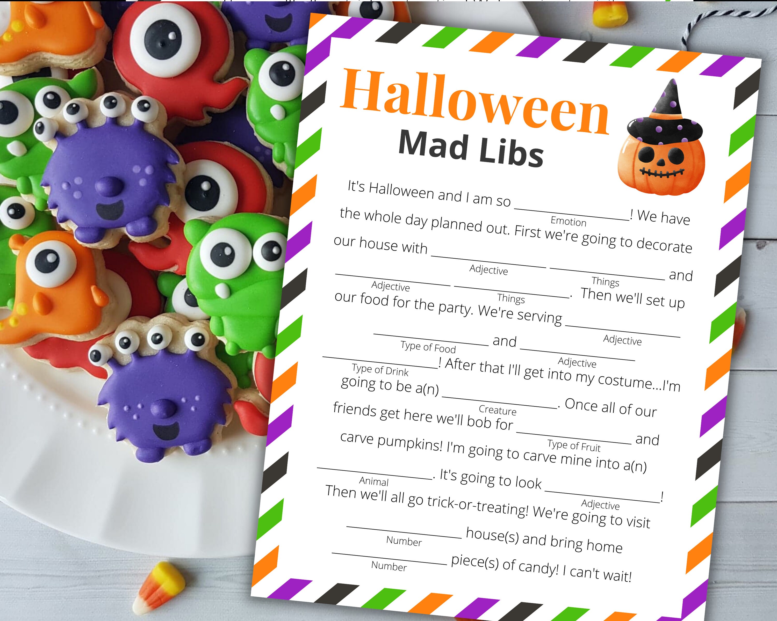 Halloween Mad Libs | Printable Halloween Game | Halloween Activity for ...