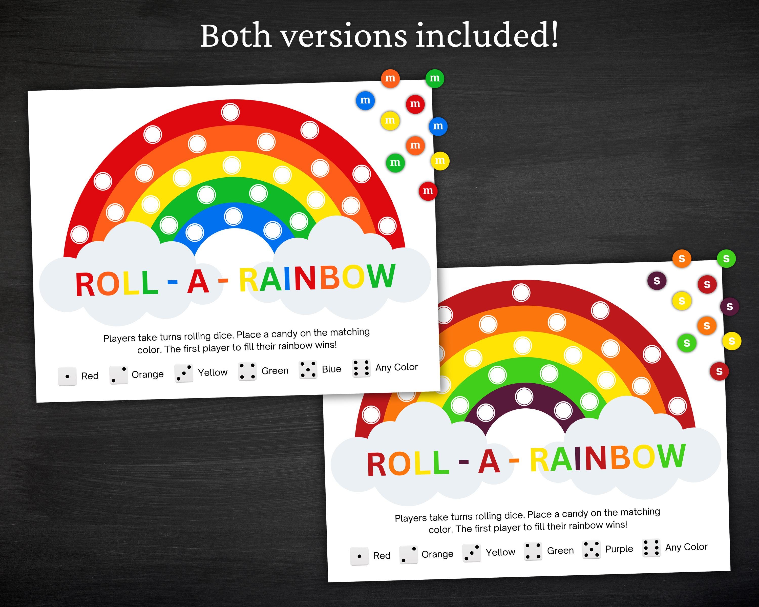 Roll A Rainbow Dice Game | Printable St. Patrick's Day Game | Spring ...