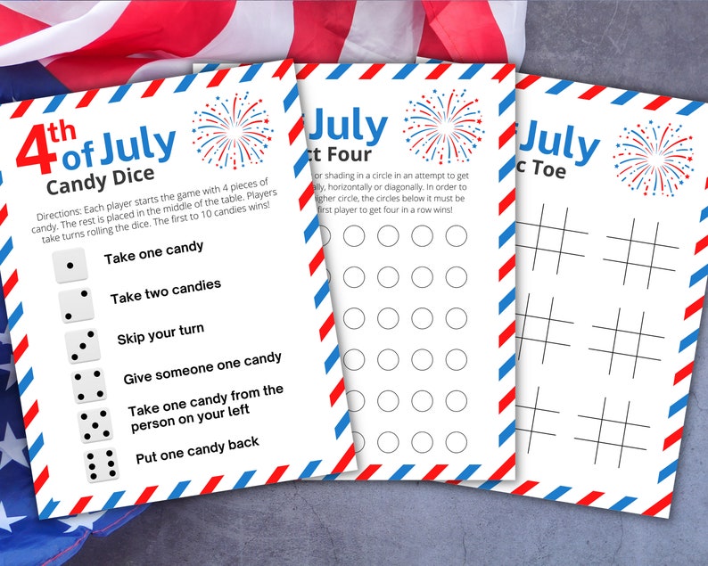 Fourth of July Game Bundle Printable Fourth of July Games - Etsy