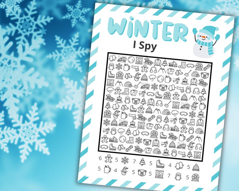 Winter I Spy | Printable Snow Day Activity for Kids and Adults | Winter ...