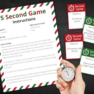 Christmas 5 Second Game | Printable Christmas Game | Christmas Activity ...