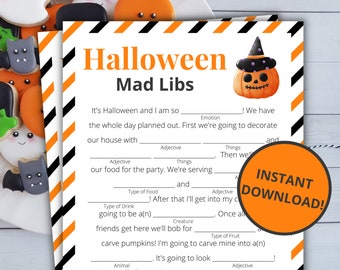 Halloween Mad Libs Halloween Printable Game Kids (Instant Download) - Etsy