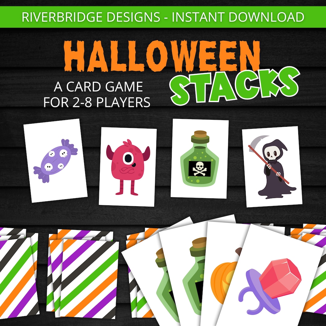 Halloween Stacks | Printable Halloween Card Game | Halloween Activity ...