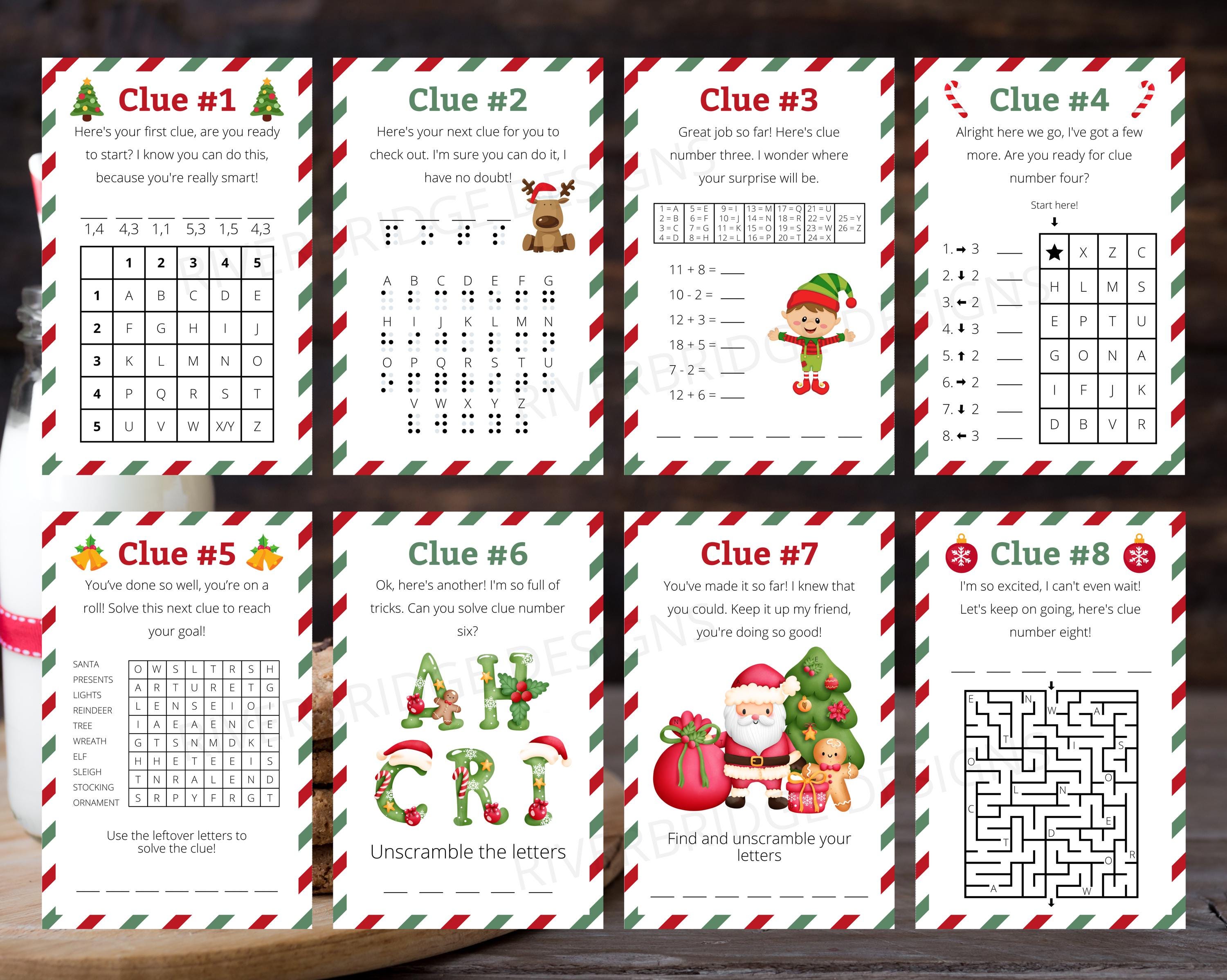 Advent Calendar Treasure Hunt for Older Kids | Christmas Scavenger Hunt ...