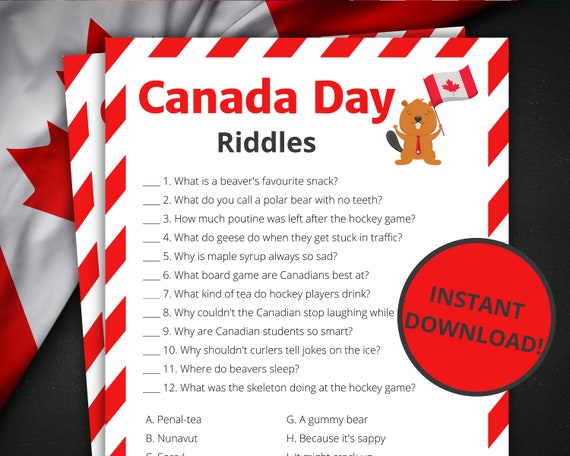 Canada Day Riddles Printable Canada Day Game Canada Day | Etsy