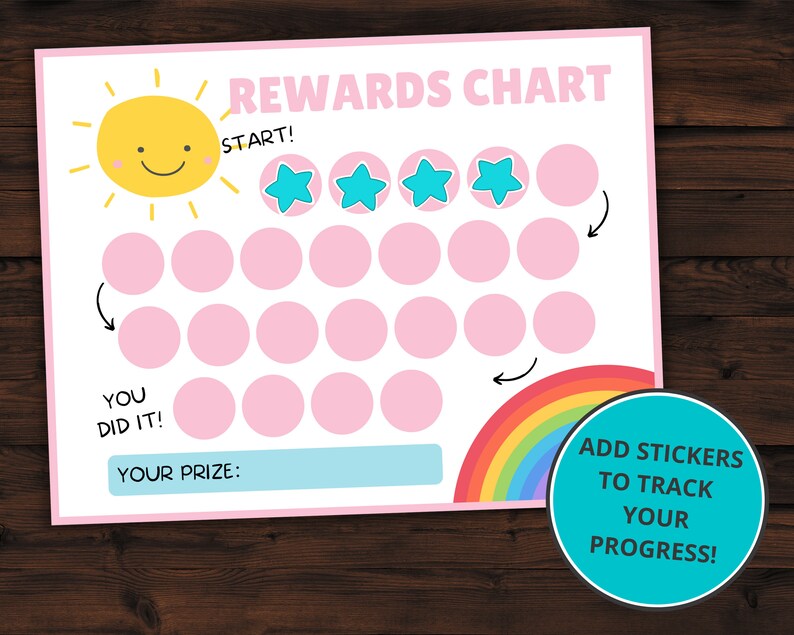 Rewards Chart Printable for Children and Toddlers Potty | Etsy