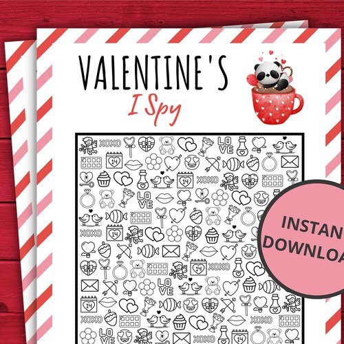 Valentine's Day I Spy Game Valentine's Party Games | Etsy