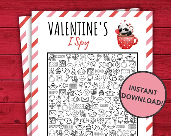 Valentine's Day I Spy Game Valentine's Party Games | Etsy