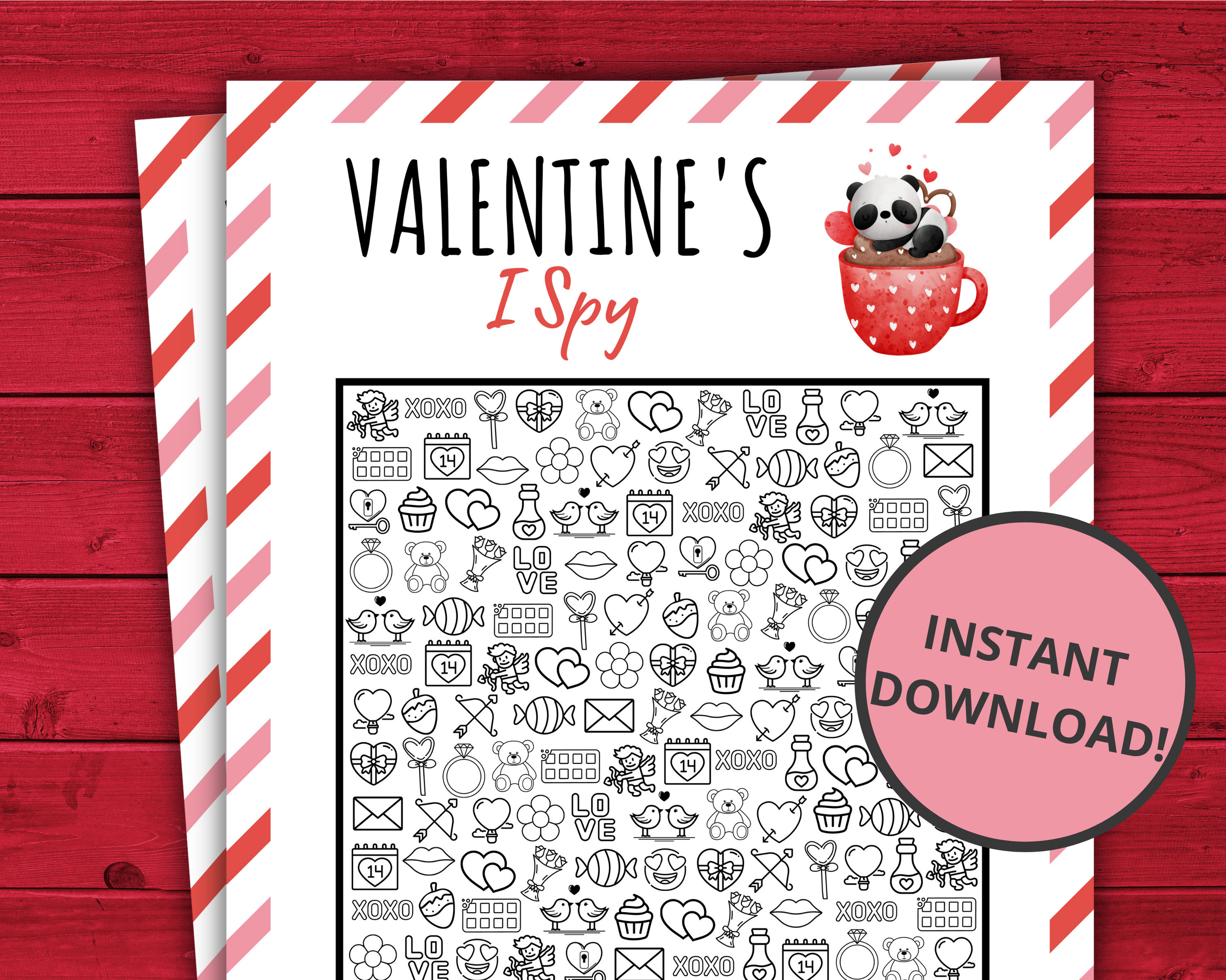 Valentine's Day I Spy Game Valentine's Party Games - Etsy