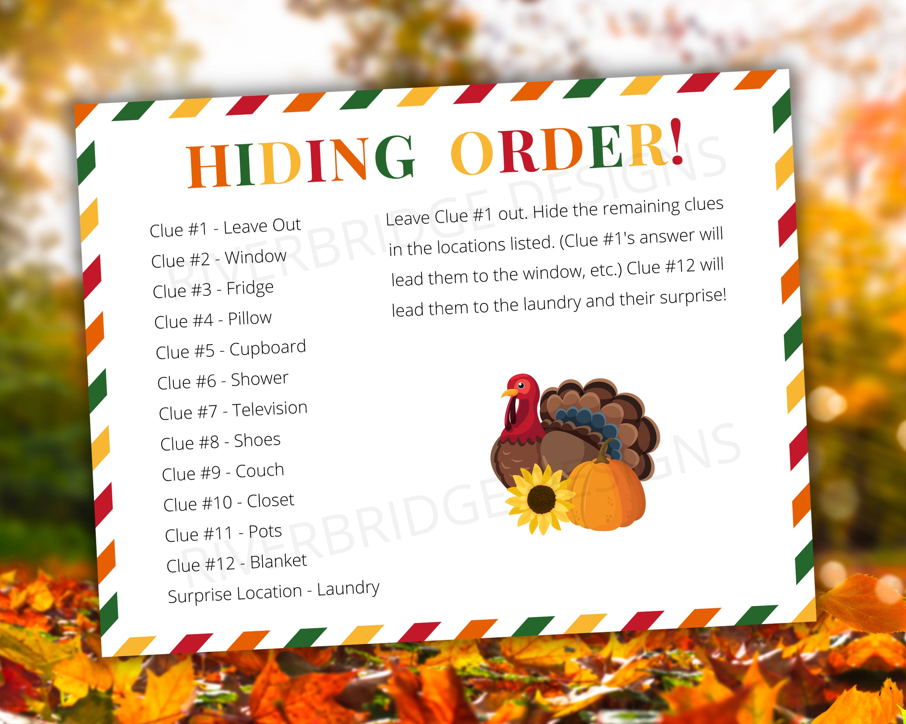 Indoor Thanksgiving Treasure Hunt for Older Kids | Thanksgiving ...