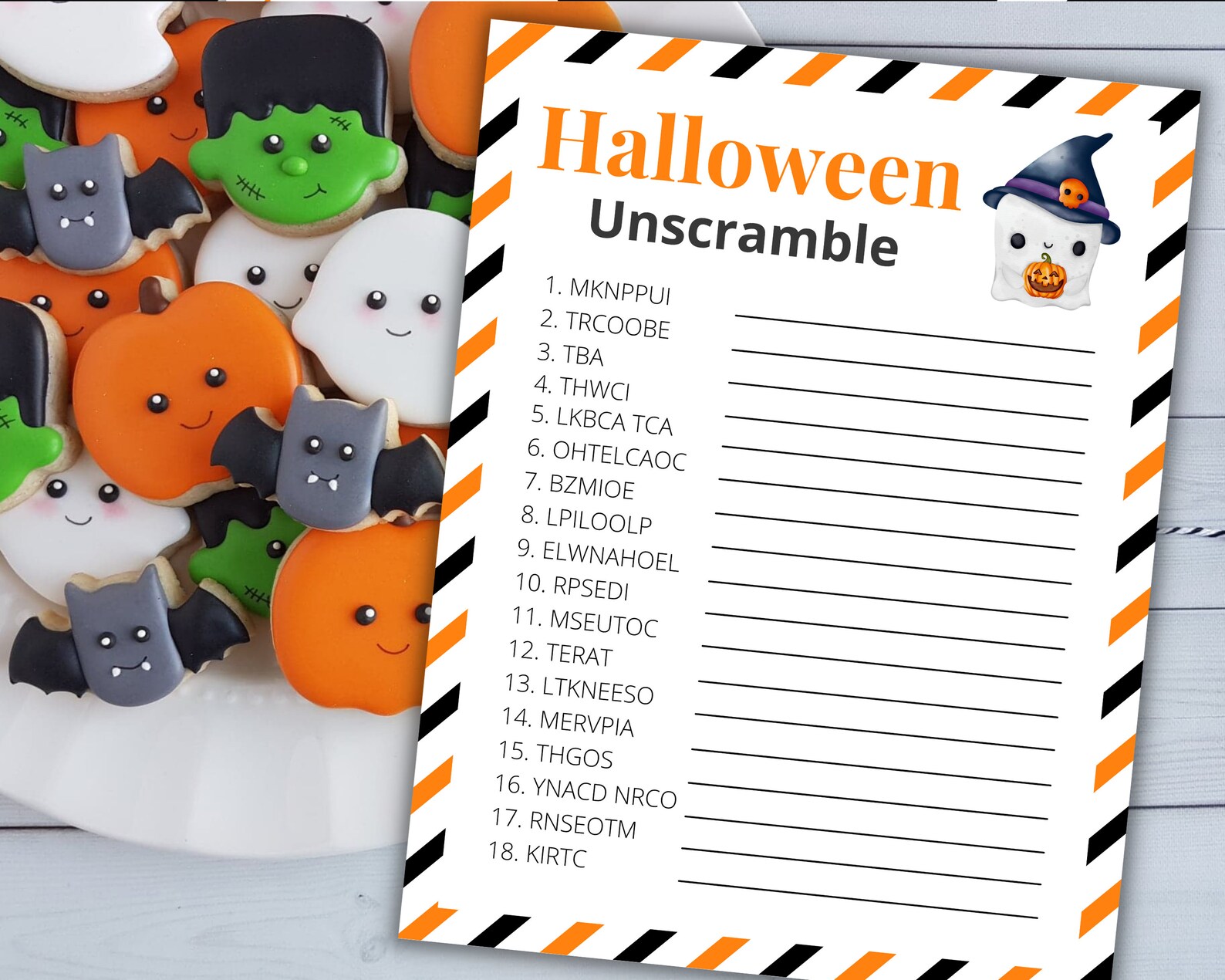 Halloween Unscramble Game | Printable Halloween Game | Halloween ...