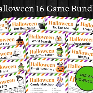Halloween Game Bundle Printable Halloween Games for Kids and - Etsy