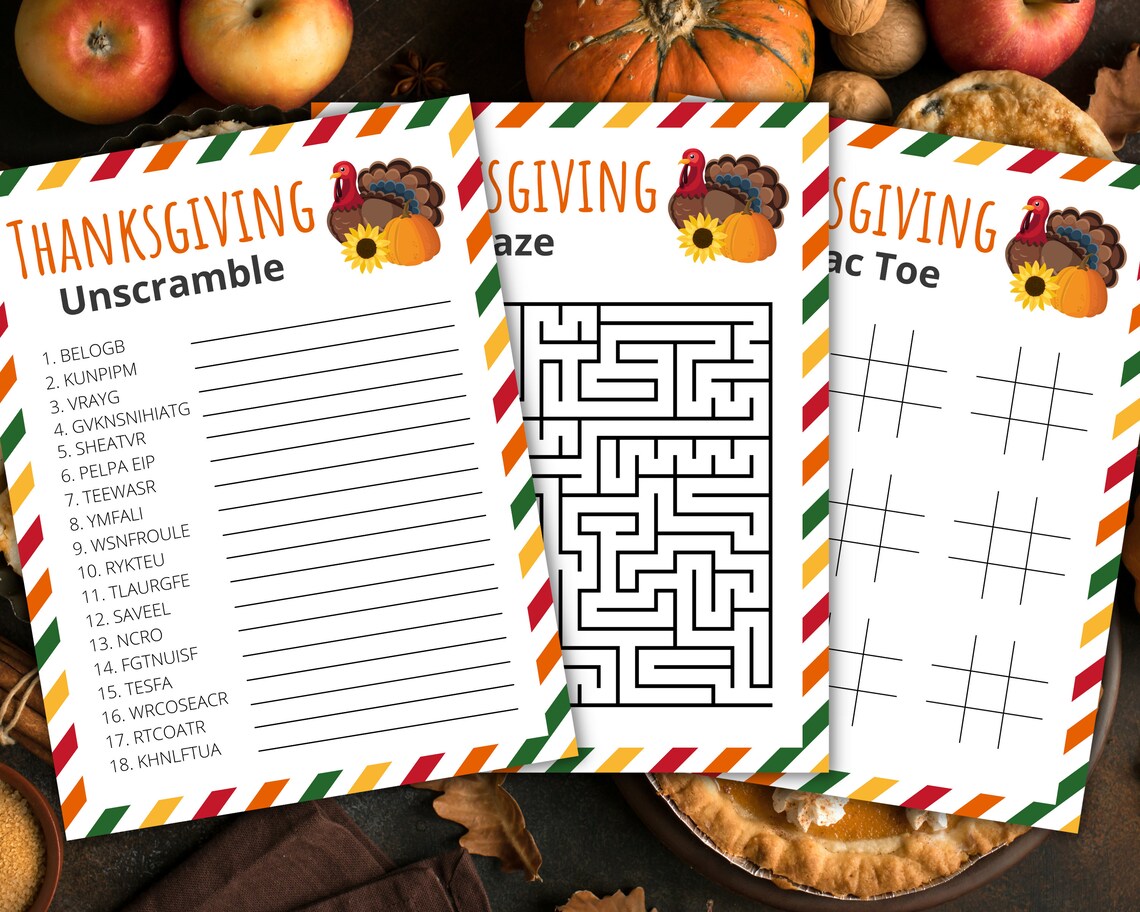 Thanksgiving Game Bundle | Printable Thanksgiving Games for Kids and ...