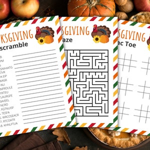 Thanksgiving Game Bundle | Printable Thanksgiving Games for Kids and ...