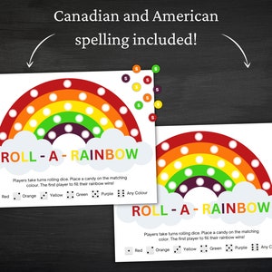 Roll A Rainbow Dice Game | Printable St. Patrick's Day Game | Spring ...