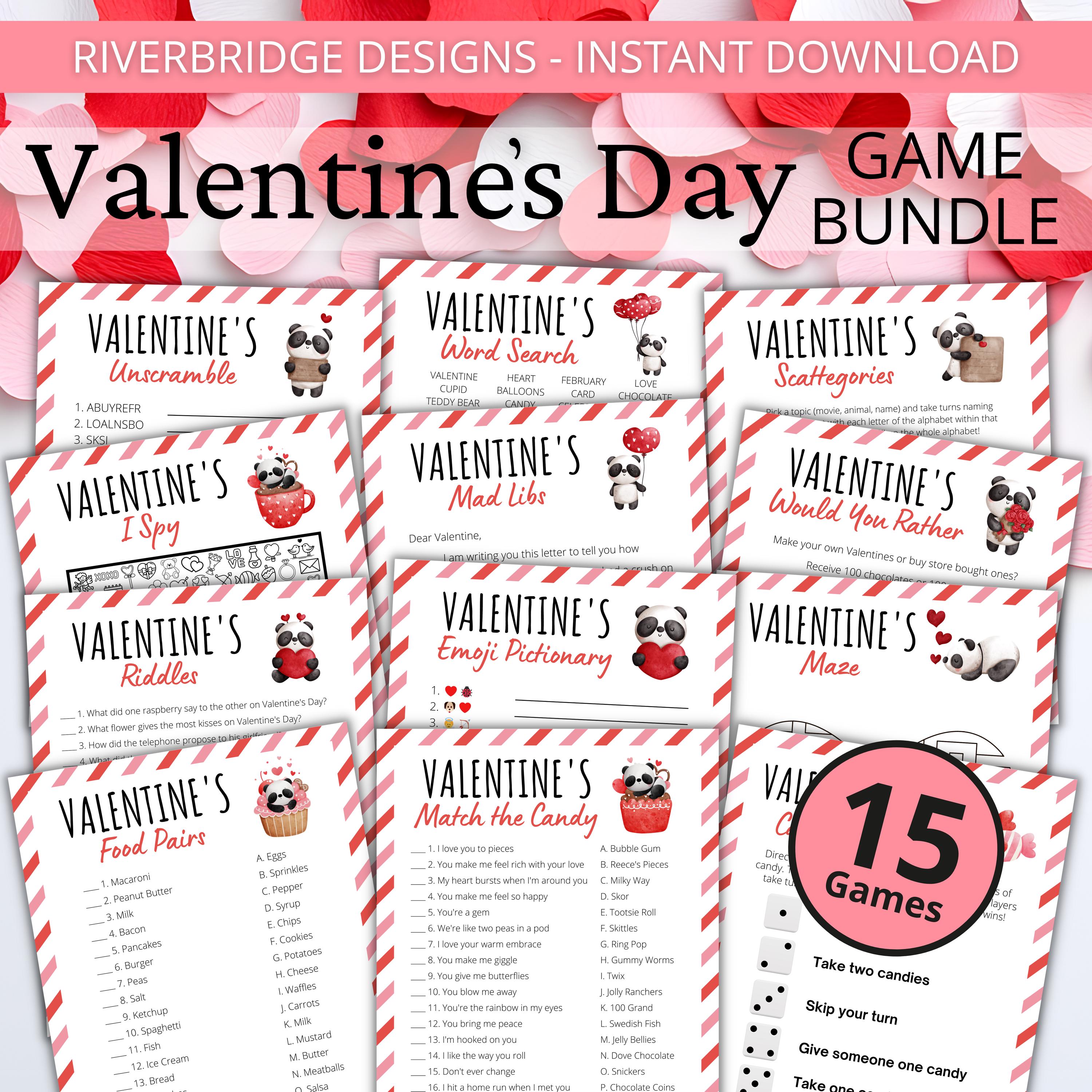 Valentine's Day Game Bundle | Printable Valentine's Day Games for Kids ...