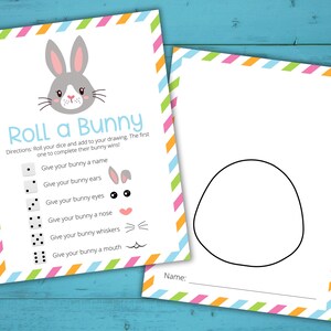 Roll A Bunny Game | Printable Easter Game | Easter Activity for Kids ...