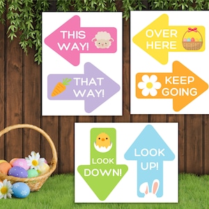 Easter Egg Hunt Signs | Printable Easter Sign Kit | Easter Bunny Yard ...