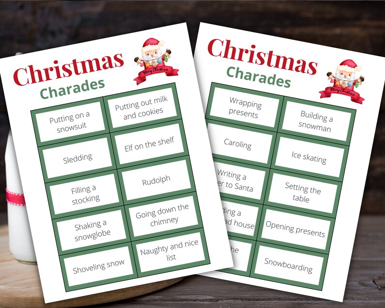 Christmas Charades | Printable Christmas Game | Christmas Activity for ...