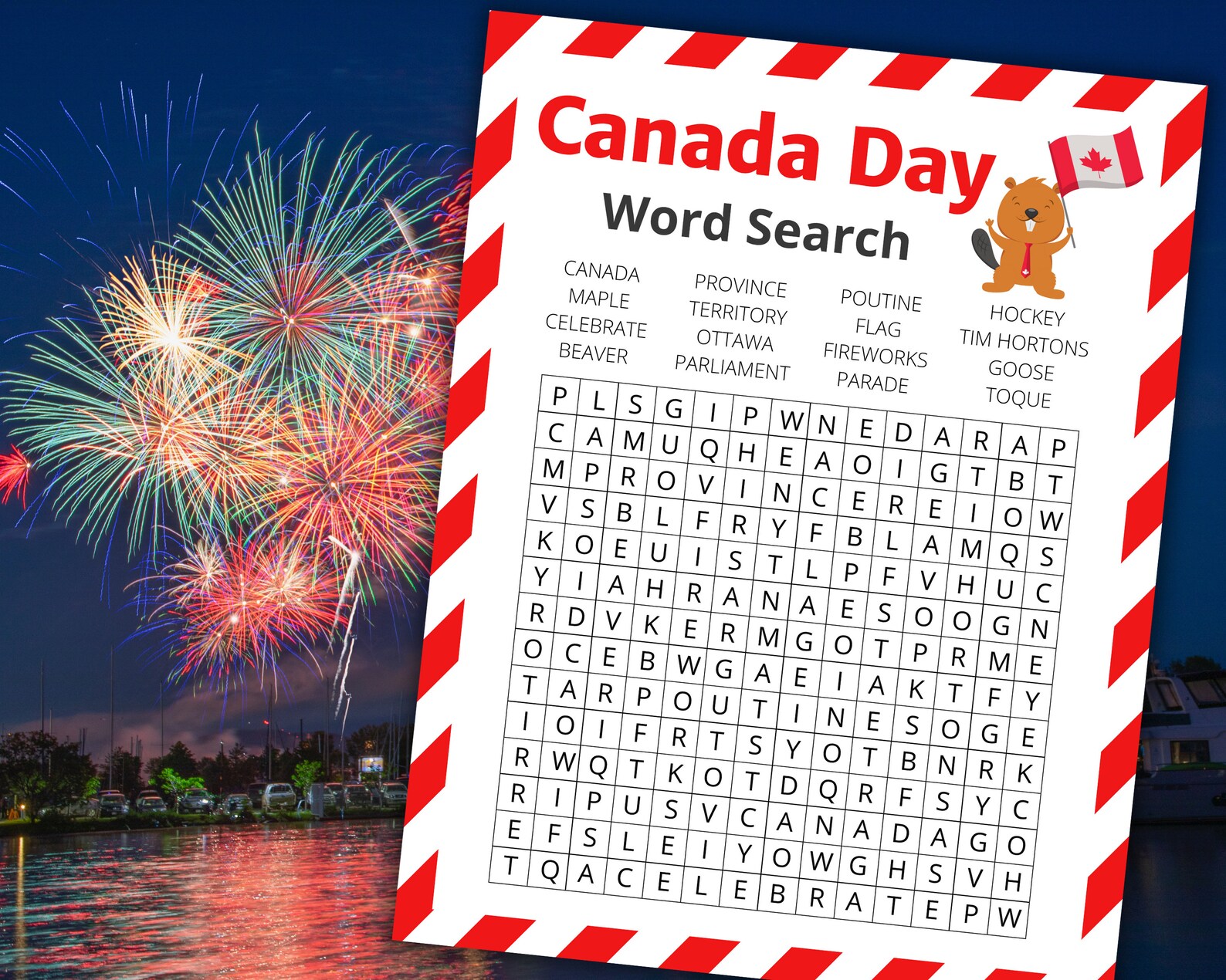 Canada Day Word Search Printable Canada Day Game Canada - Etsy
