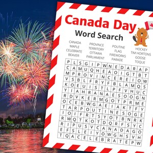 Canada Day Word Search | Printable Canada Day Game | Canada Day ...
