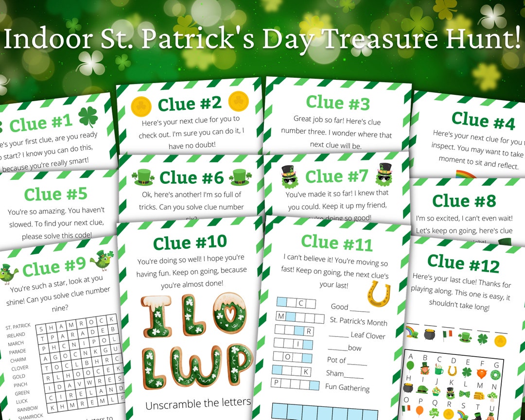 Indoor St. Patrick's Day Treasure Hunt for Older Kids St. Patrick's Day ...