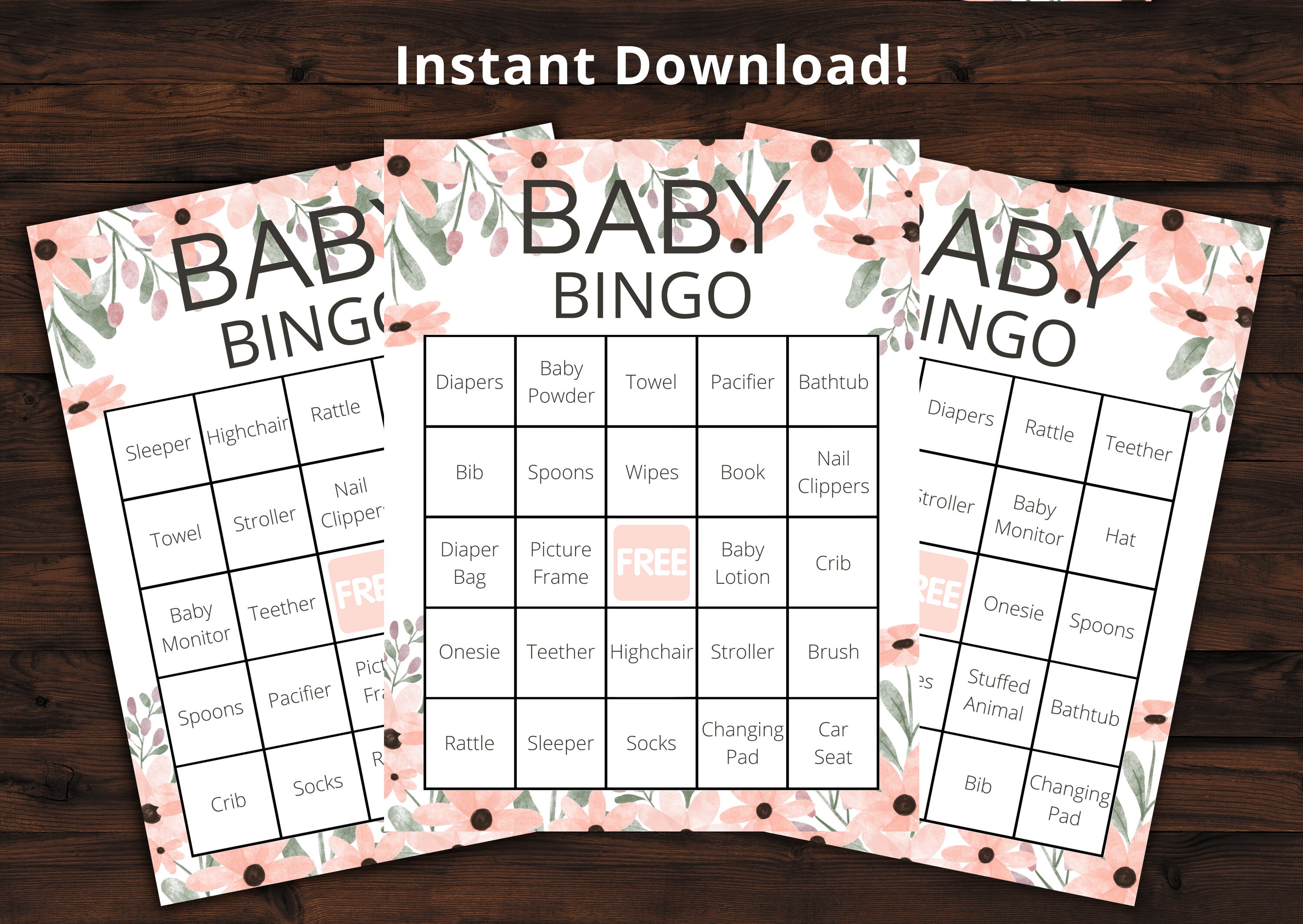 Baby Shower Bingo Baby Shower Games Printable Activities | Etsy