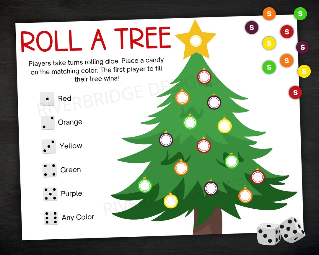 Roll A Tree Dice Game Printable Christmas Game Christmas - Etsy Canada