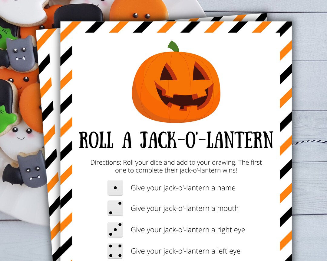 Roll A Jack-o'-lantern Game | Printable Halloween Game | Halloween ...