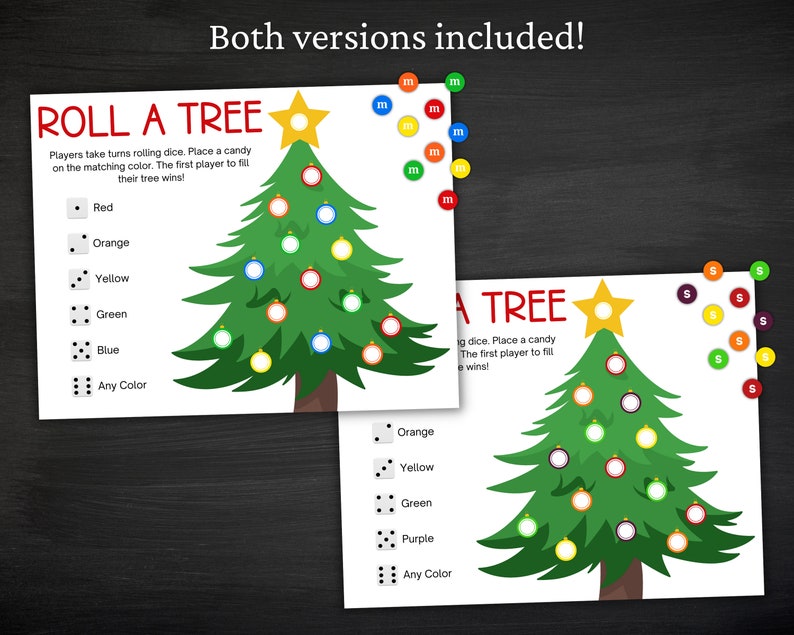Roll A Tree Dice Game | Printable Christmas Game | Christmas Activity ...