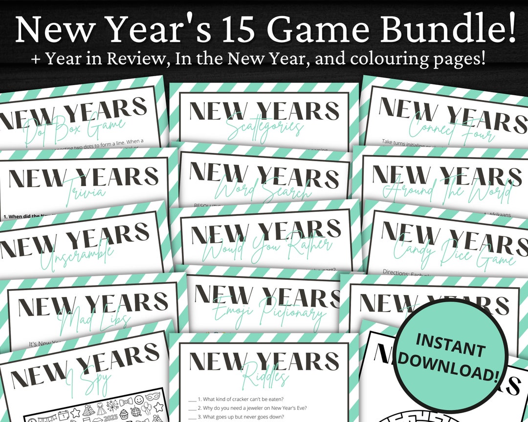 New Year's Eve Game Bundle Printable New Year's Eve - Etsy