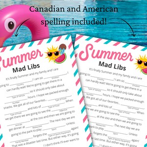 Summer Mad Libs | Printable Summer Game | Summer Activity for Kids and ...