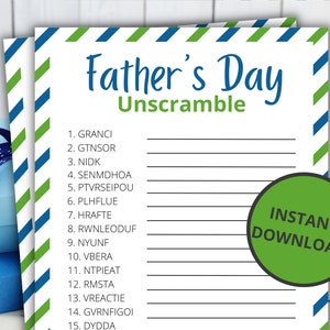 Father's Day Unscramble | Printable Father's Day Games for Kids and ...