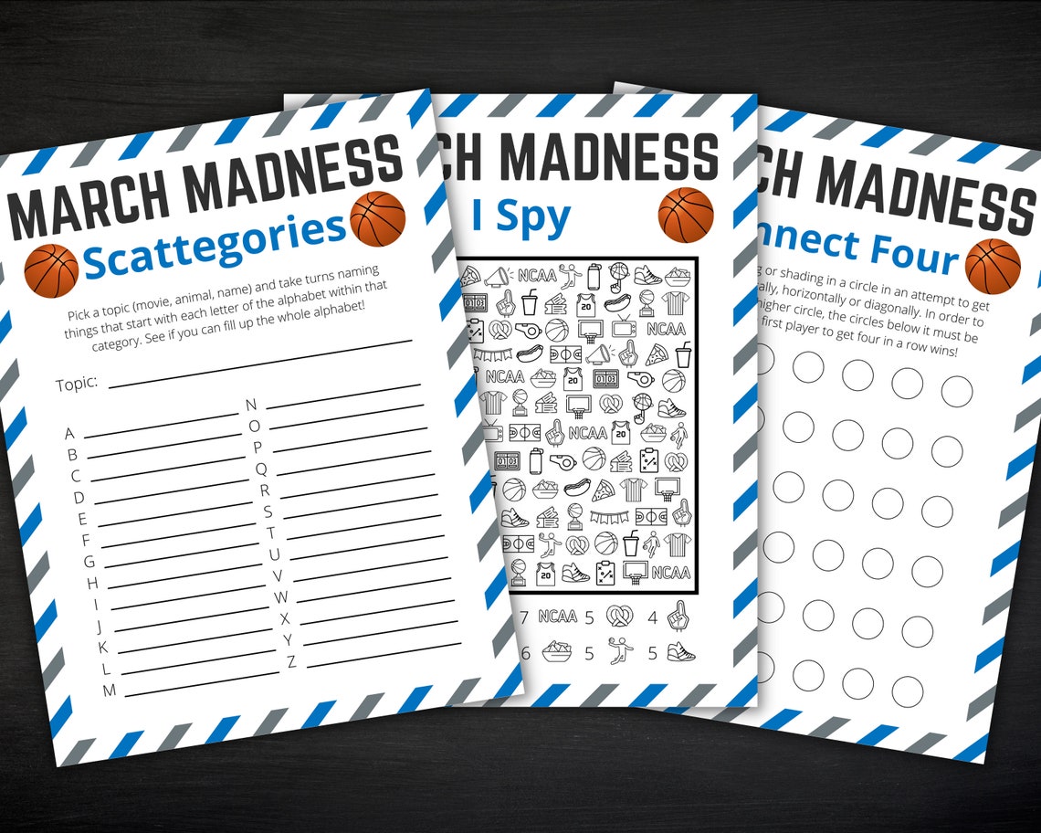 March Madness Game Bundle Printable Basketball Games for - Etsy
