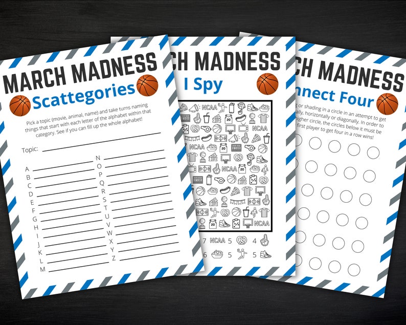 March Madness Game Bundle Printable Basketball Games for - Etsy