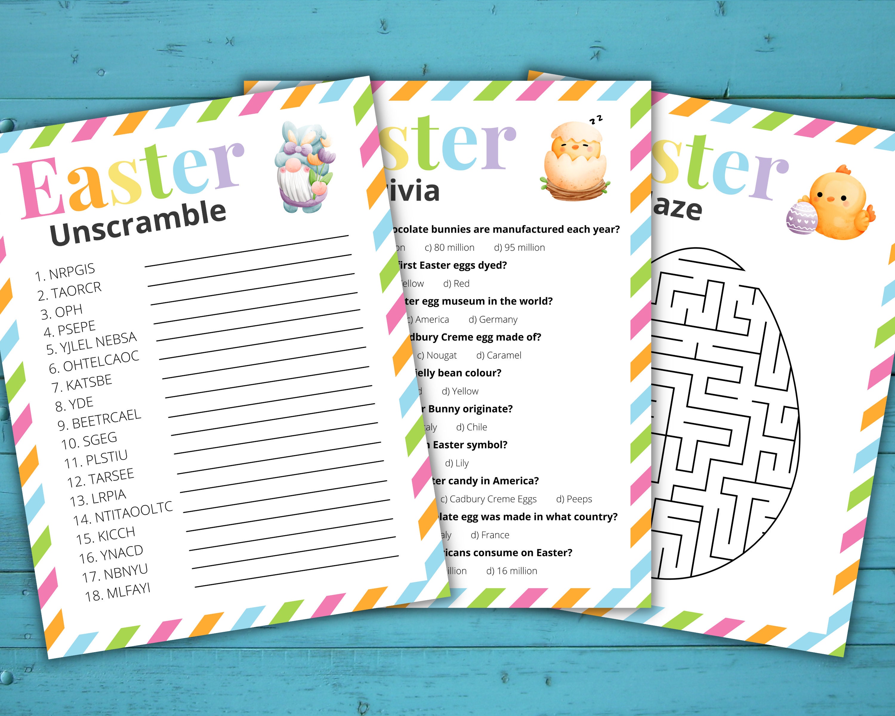 Easter Game Bundle Printable Easter Games for Kids and - Etsy