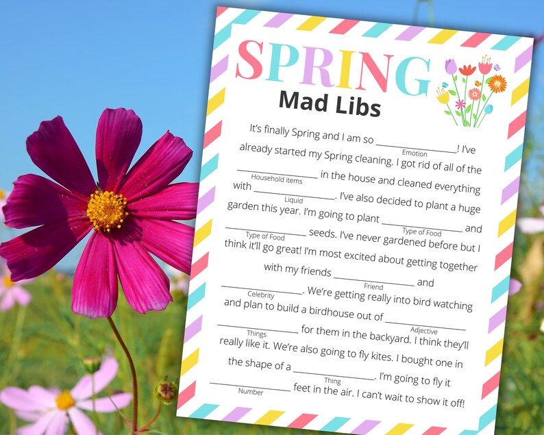 Spring Mad Libs | Printable Spring Game | Spring Activity for Kids and ...