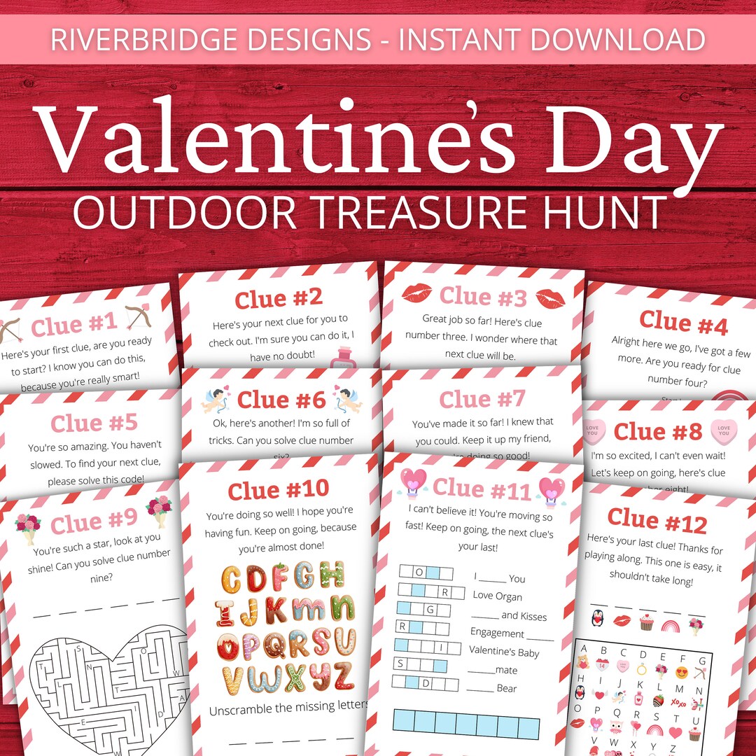 Outdoor Valentine's Day Treasure Hunt for Older Kids | Valentine's Day ...