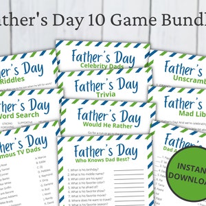 Father's Day Game Bundle Printable Father's Day - Etsy