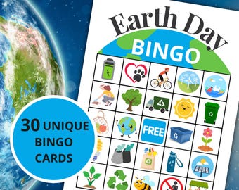 Earth Day Printable Bingo Game Earth Day Games for Kids and Adults ...