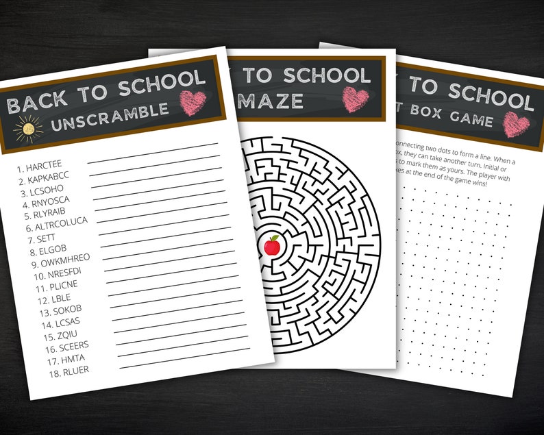 Back to School Game Bundle | Printable Games and Activities for Kids ...