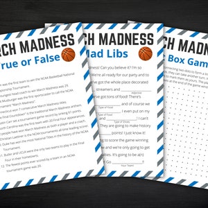 March Madness Game Bundle | Printable Basketball Games for Kids and ...