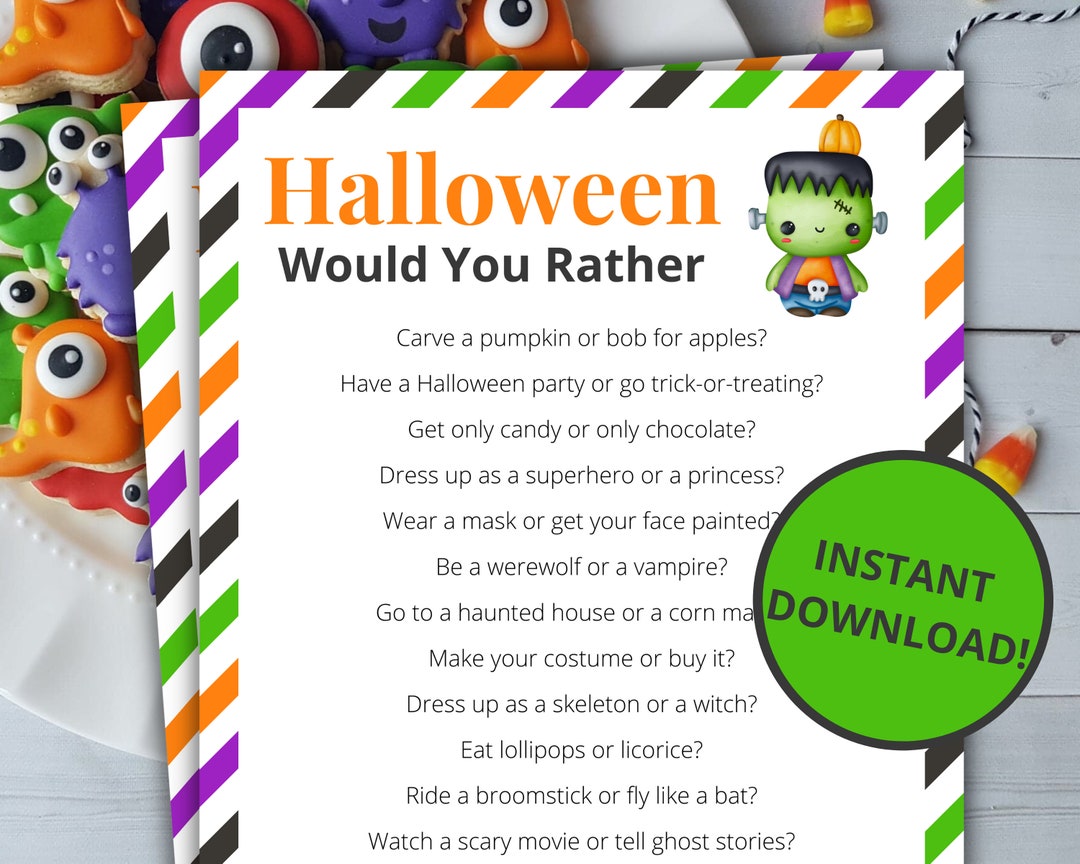 Halloween Would You Rather | Printable Halloween Game | Halloween ...