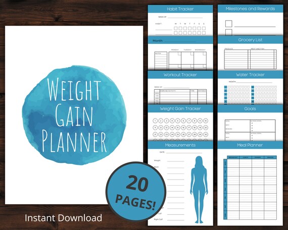 Weight Gain Journal Fitness Tracker Weight Gain Tracker | Etsy