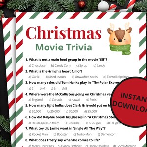 Christmas Movie Trivia | Printable Christmas Game | Christmas Activity ...