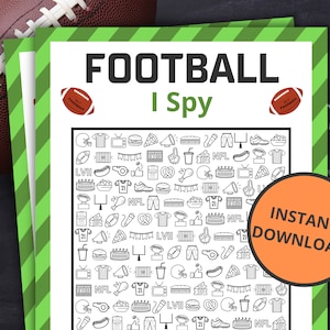 Football I Spy Printable Football Game Football Activity - Etsy