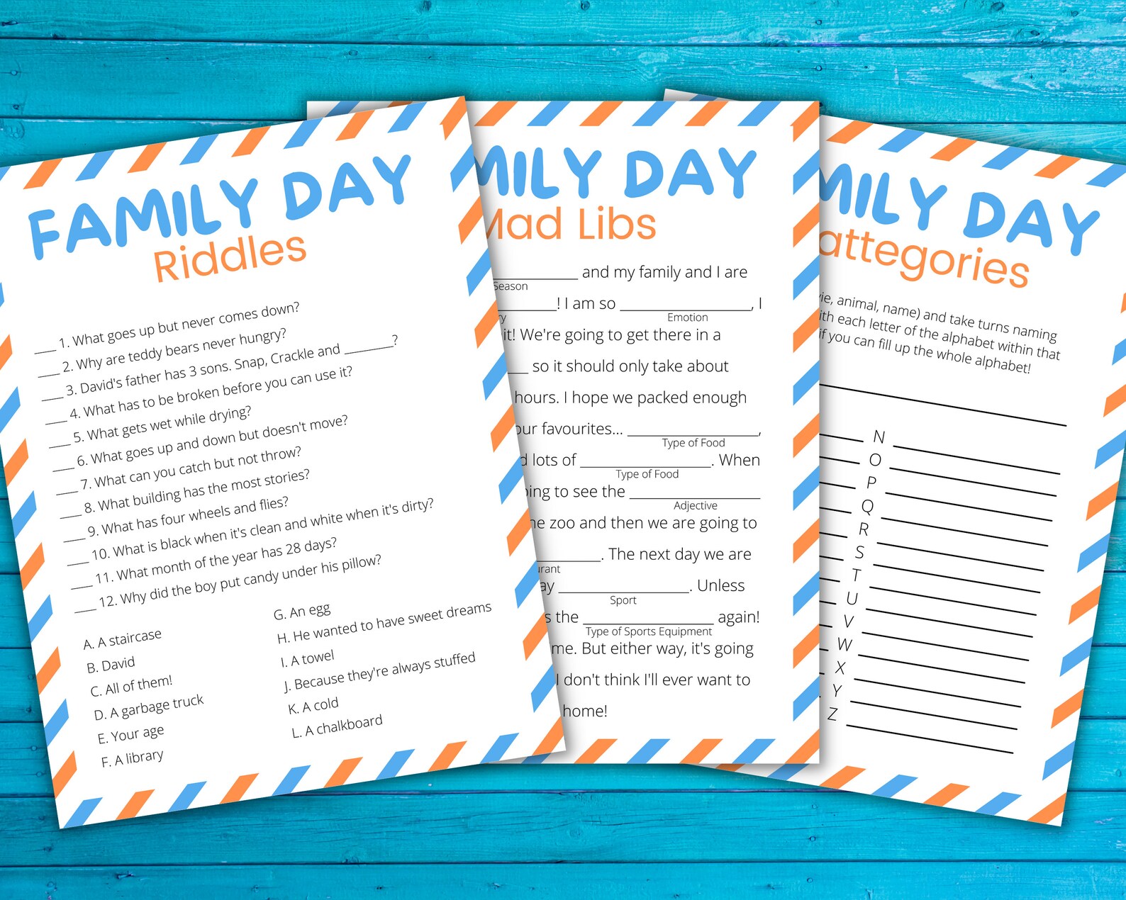 Family Day Game Bundle Printable Family Day Games and | Etsy Canada