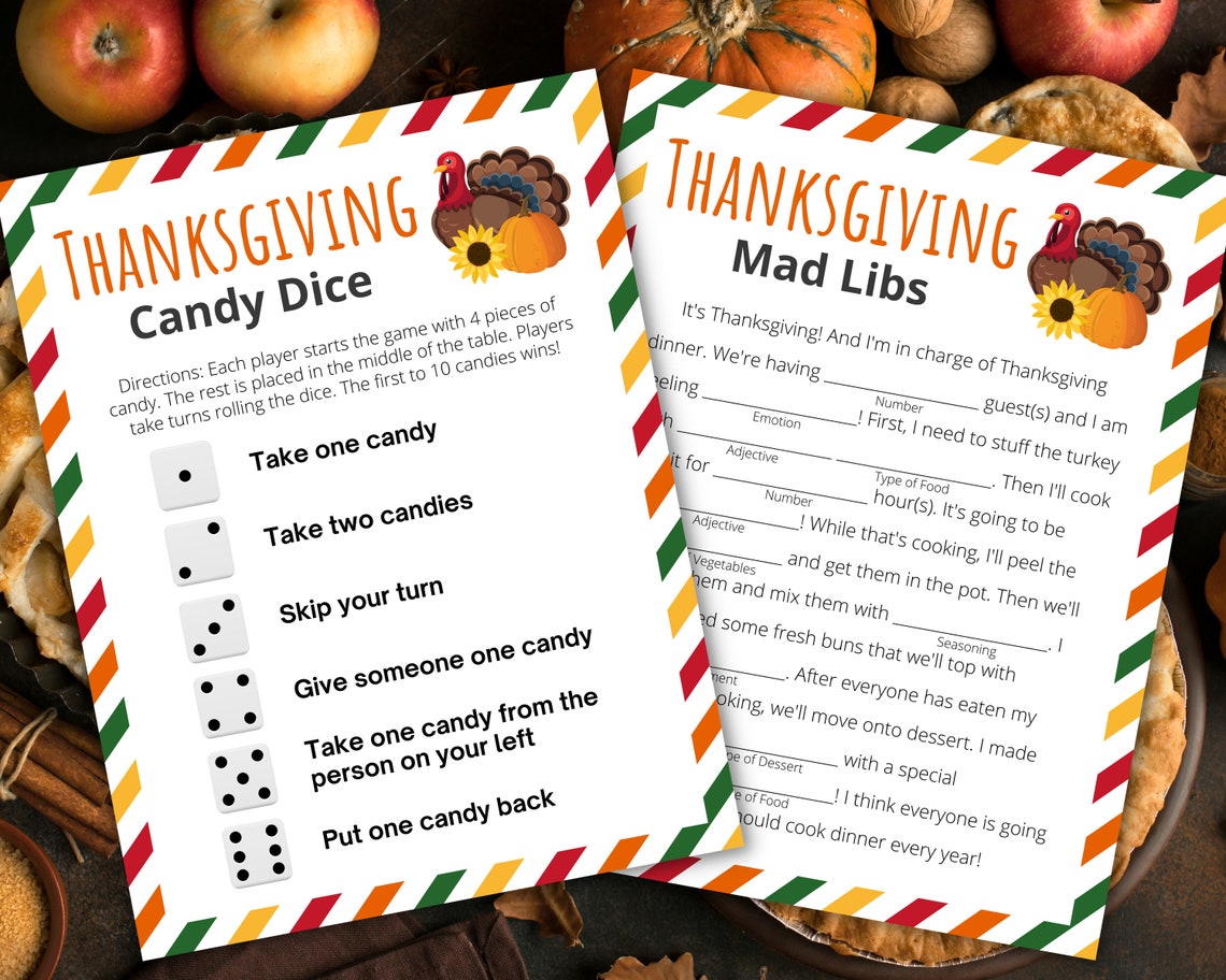 Thanksgiving Game Bundle Printable Thanksgiving Games for - Etsy