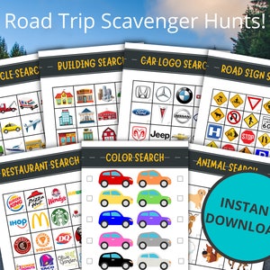 Road Trip Scavenger Hunts Road Trip Games Printable Activities for ...