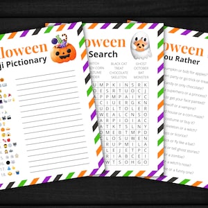 Halloween Game Bundle | Printable Halloween Games for Kids and Adults ...